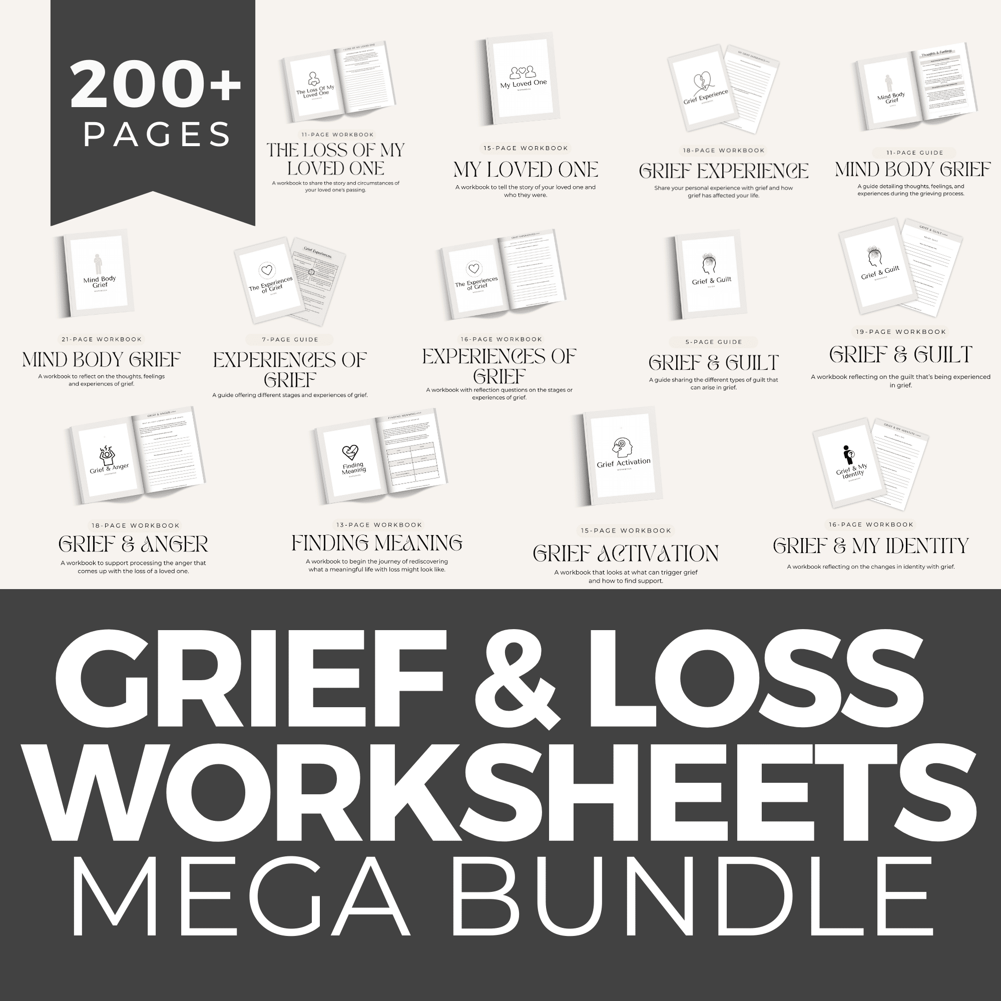 Grief & Loss Worksheets Mega Bundle {Course} - Self Development Collective